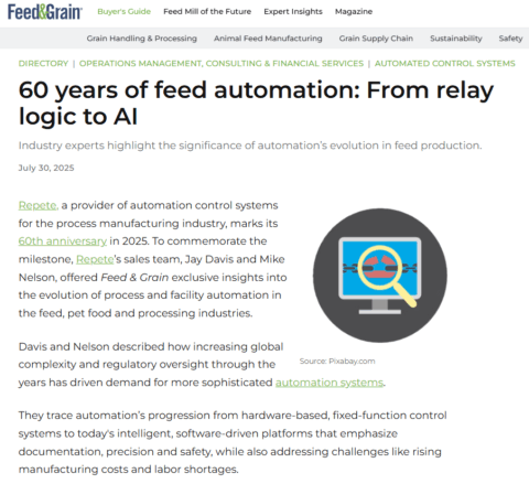 60 years of feed automation: From relay logic to AI - Repete